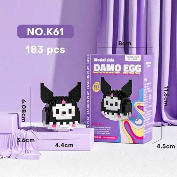 Sanrio | Toys | Kuromi Interlocking Bricks Set Damo Egg Sanrio | Poshmark
